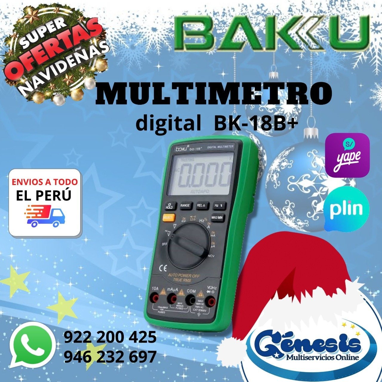 Multímetro digital Baku BK-18B+ - Genesis Multiservicios Online
