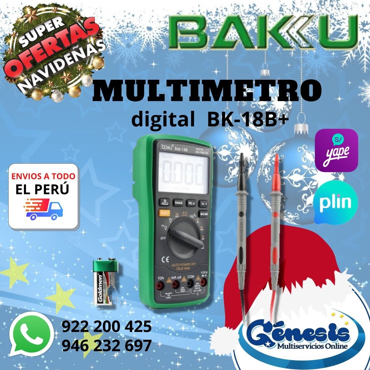 Multímetro digital Baku BK-18B+ - Genesis Multiservicios Online